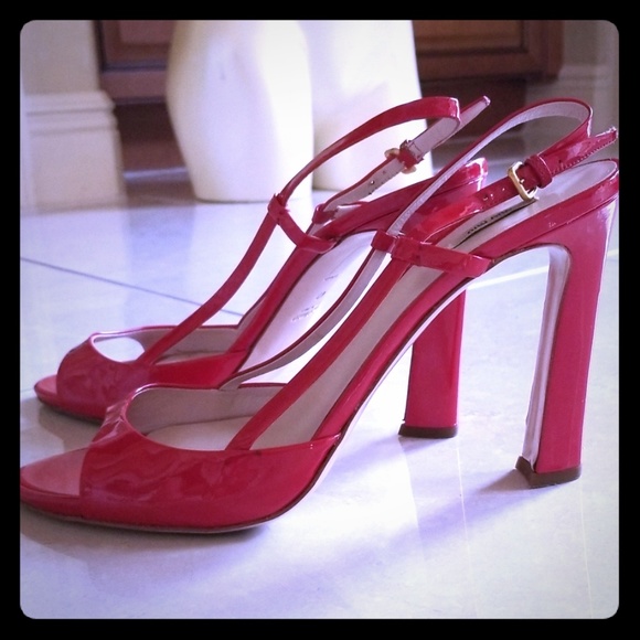 Miu Miu | Shoes | Miu Miu Red High Heel Sandals 4 Euro | Poshmark